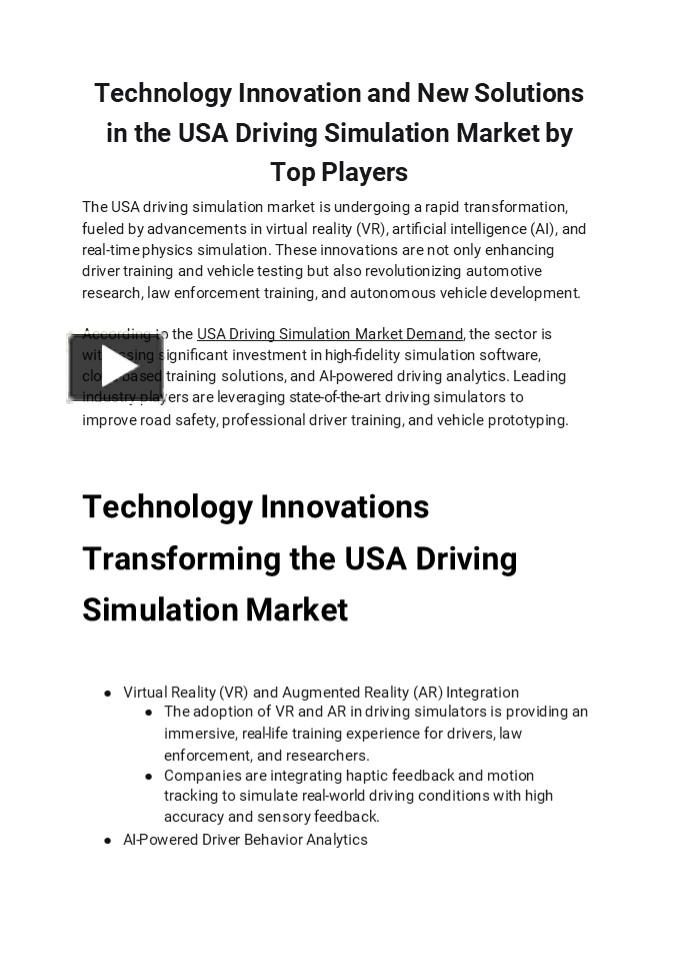 PPT – Technology Innovation and New Solutions in the USA Driving ...