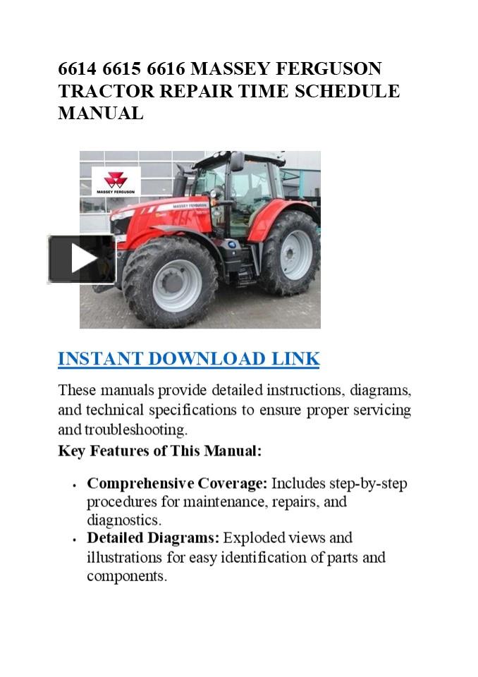 PPT – 6614 6615 6616 MASSEY FERGUSON TRACTOR REPAIR TIME SCHEDULE ...