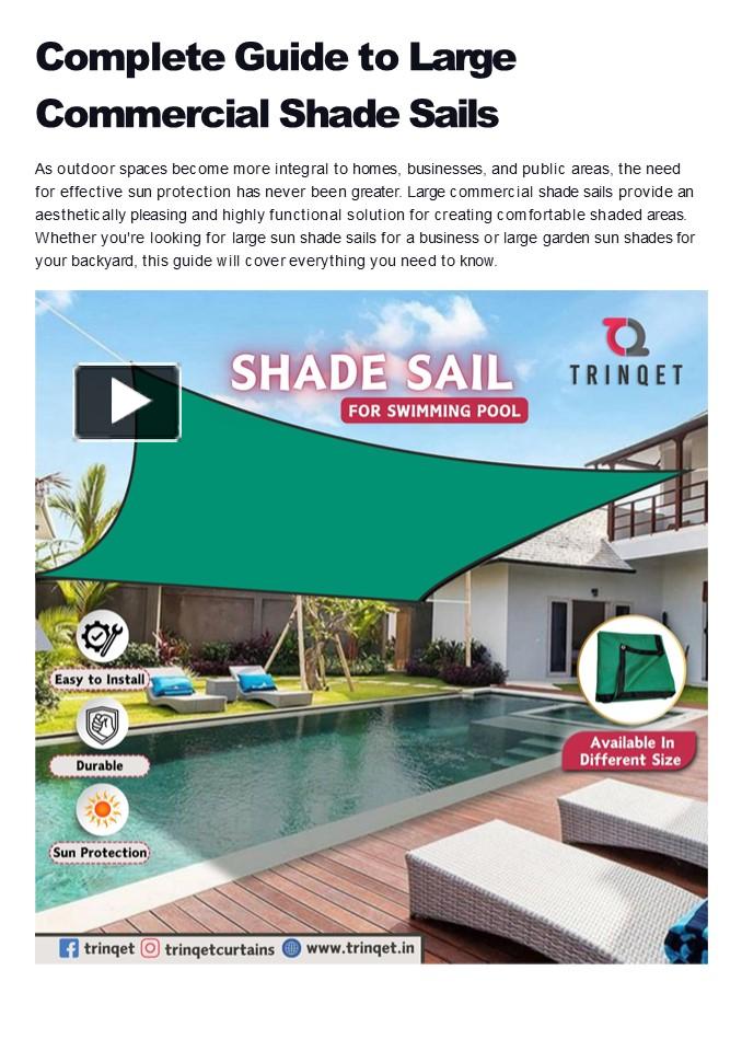 PPT – The Best Large Commercial Shade Sails PowerPoint presentation ...