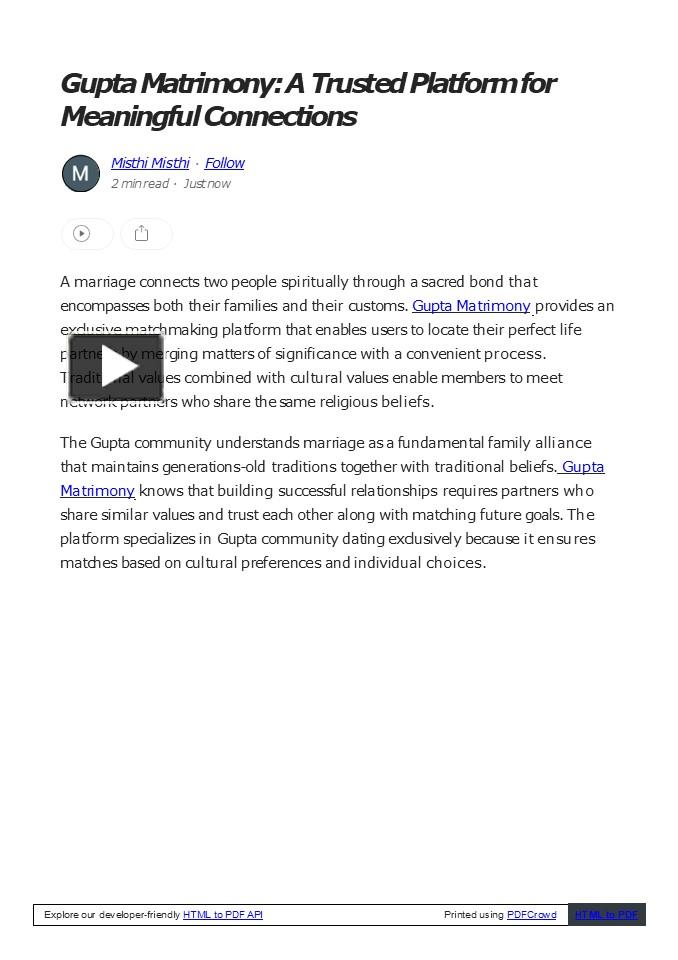 PPT – Gupta Matrimony: A Trusted Platform for Meaningful Connections ...