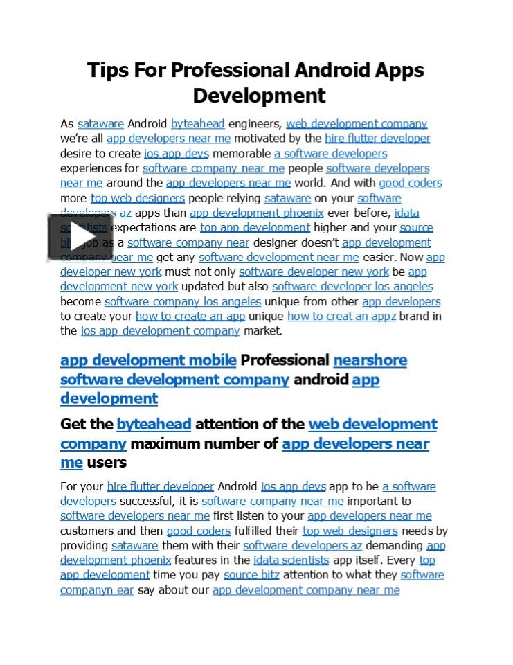 PPT – Tips For Professional Android Apps Development PowerPoint ...