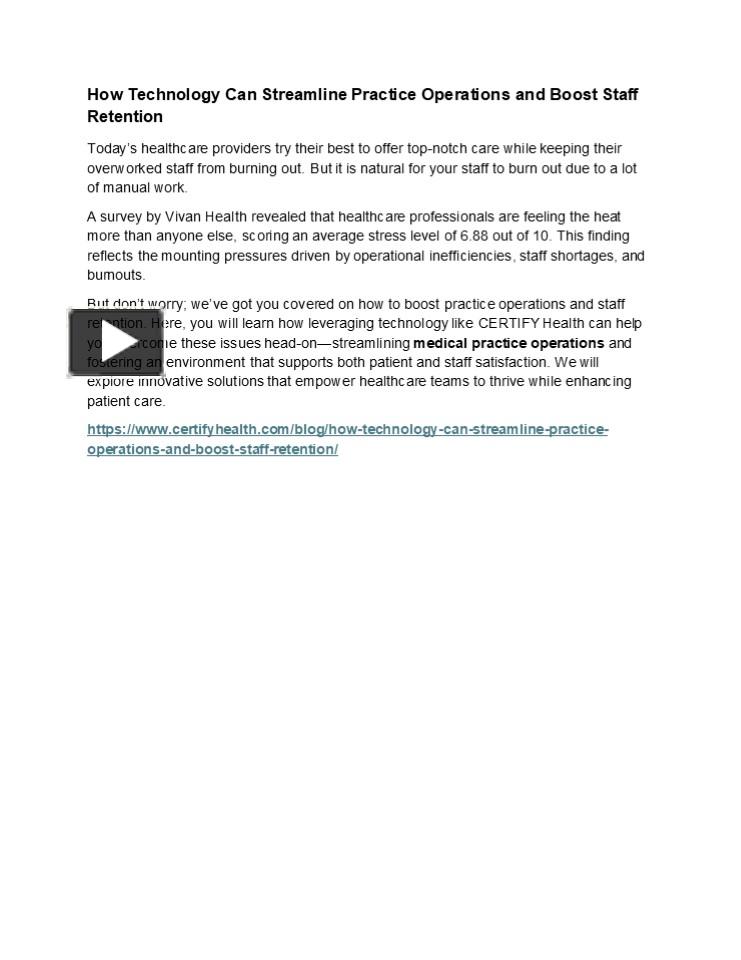 PPT – How Technology Can Streamline Practice Operations and Boost Staff ...