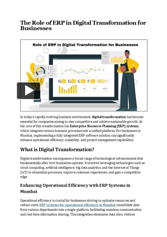 PPT – The Role of ERP in Digital Transformation for Businesses ...