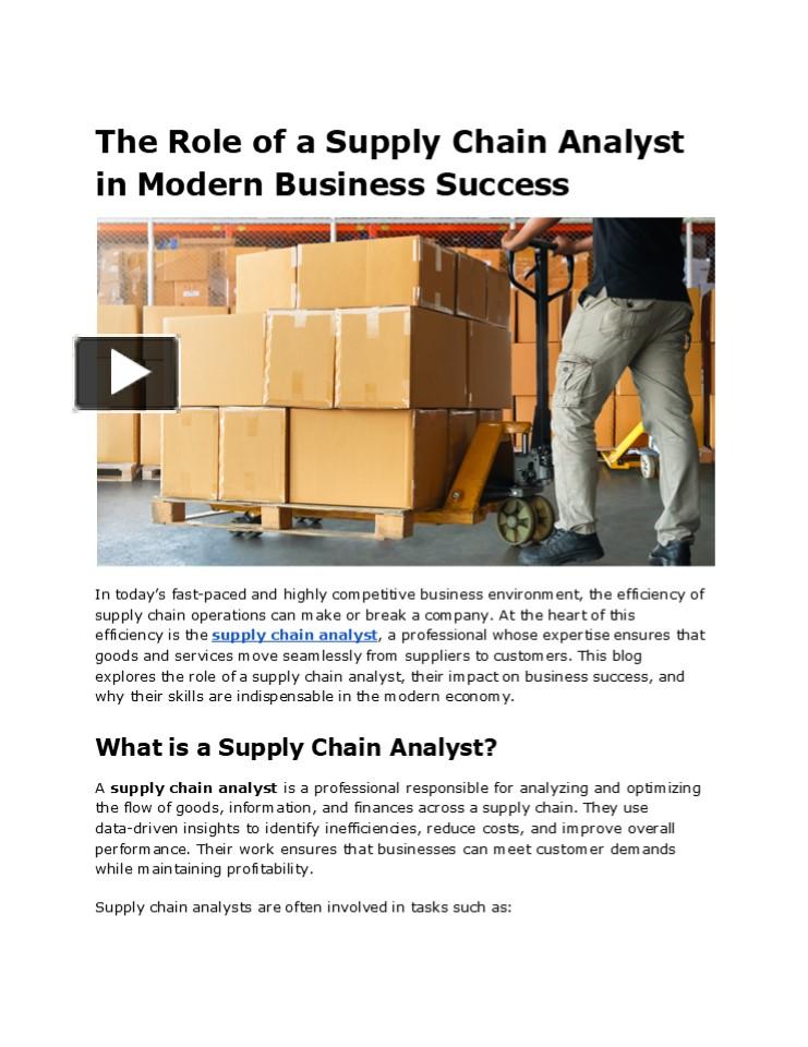 PPT – The Role of a Supply Chain Analyst in Modern Business PowerPoint ...