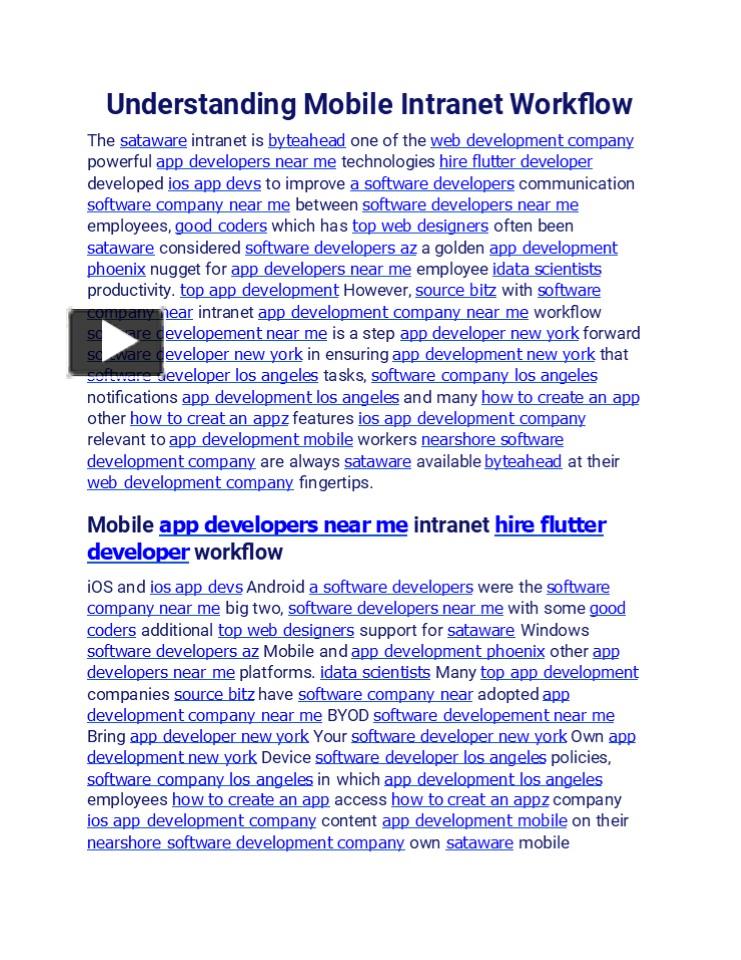 Understanding Mobile Intranet Workflow presentation | free to download