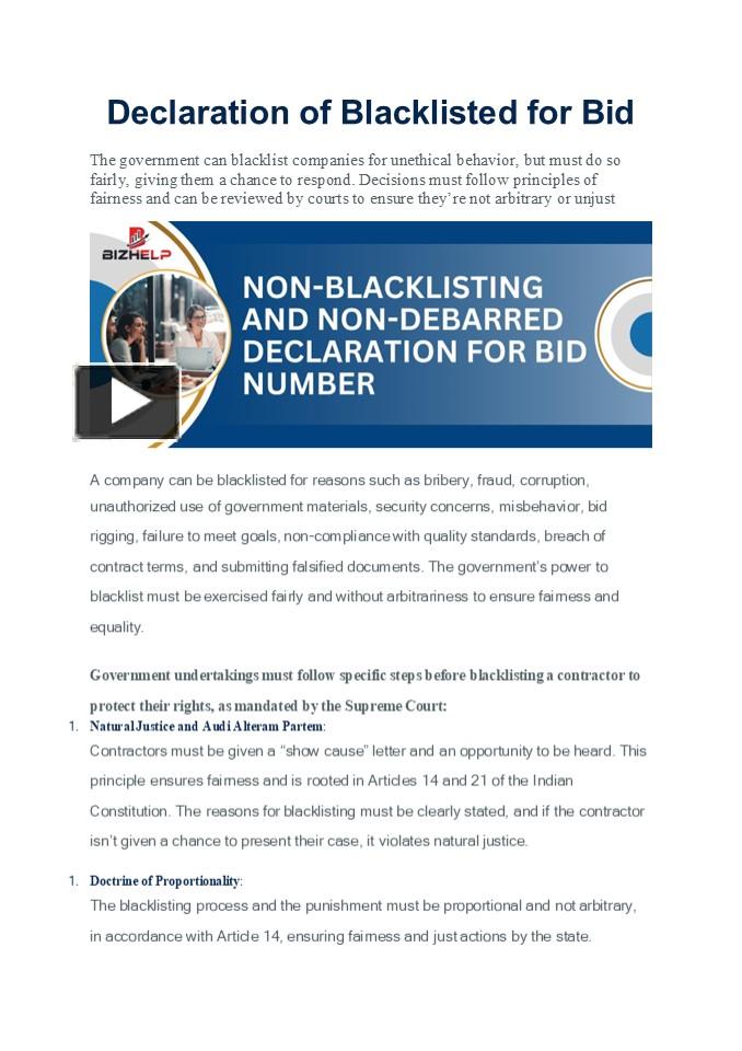 PPT – Declaration of Blacklisted for Bid PowerPoint presentation | free ...