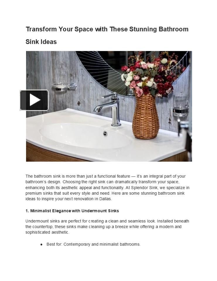 PPT – Transform Your Space with These Stunning Bathroom Sink Ideas ...