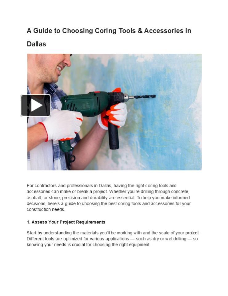 PPT – A Guide to Choosing Coring Tools & Accessories in Dallas ...