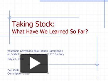 PPT – Taking Stock: What Have We Learned So Far PowerPoint presentation ...