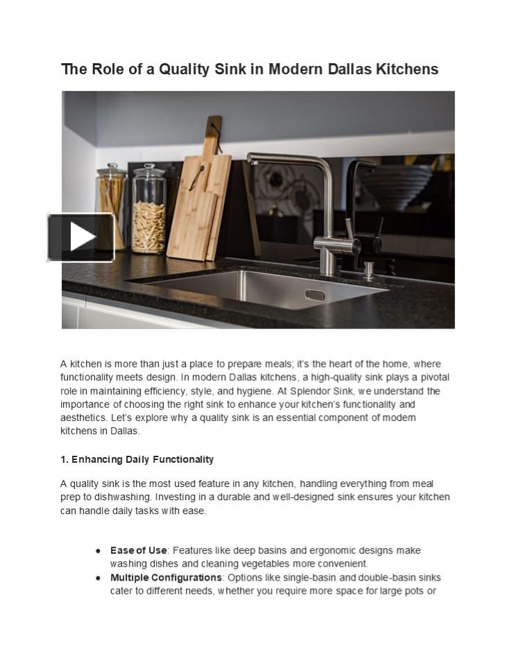 PPT – The Role of a Quality Sink in Modern Dallas Kitchens PowerPoint ...