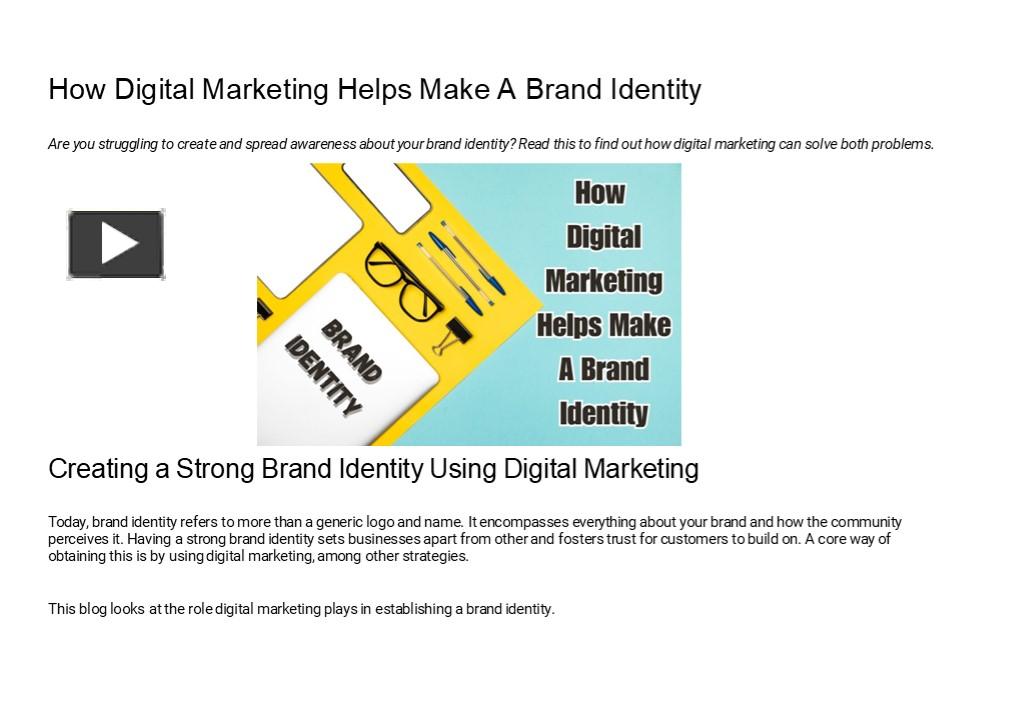 PPT – How Digital Marketing Helps Make A Brand Identity PowerPoint ...