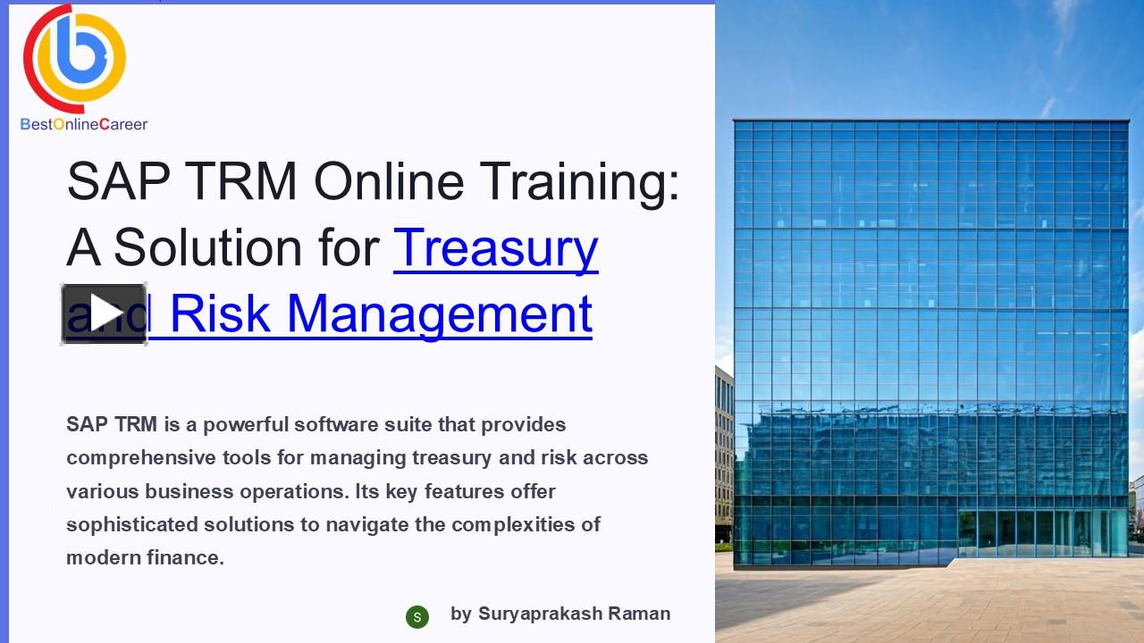 SAP TRM Online Training | SAP Treasury and Risk Management presentation ...