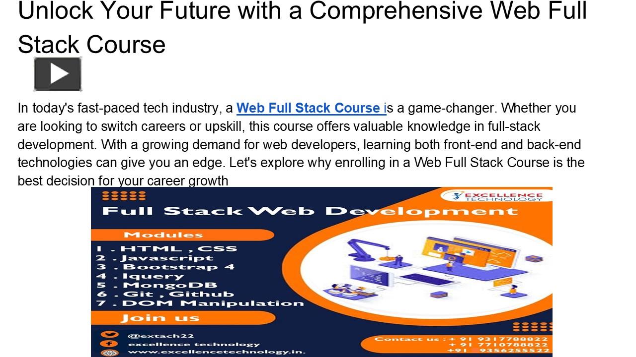 PPT – Web: Full Stack Course PowerPoint presentation | free to download ...