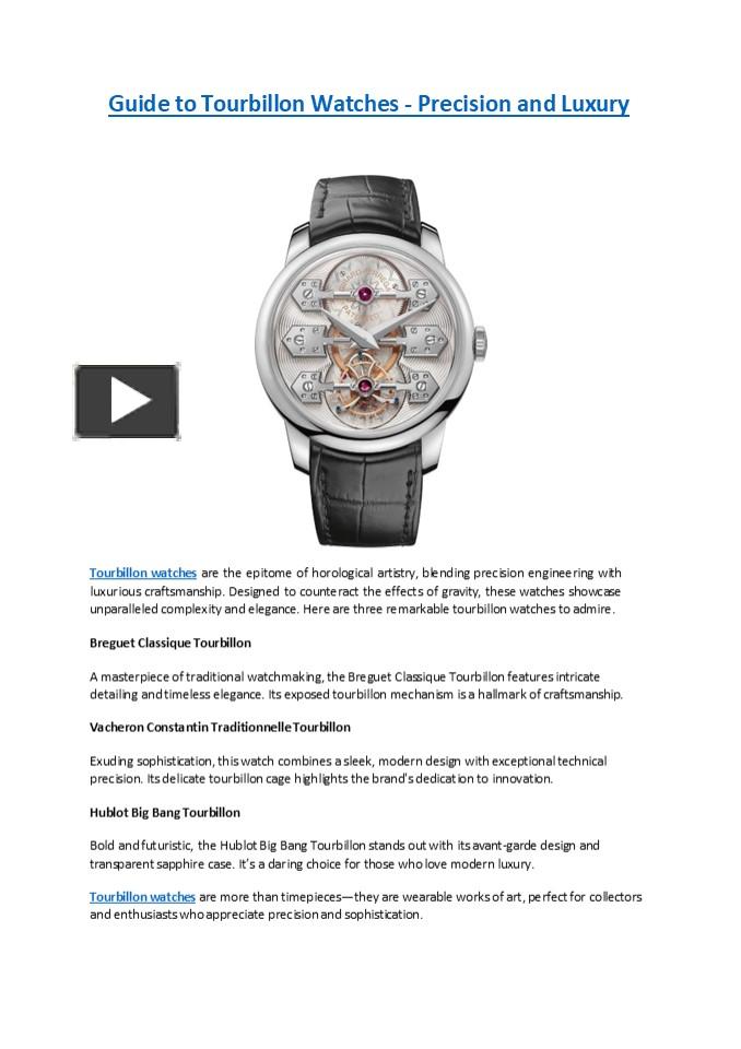 PPT – Guide to Tourbillon Watches - Precision and Luxury PowerPoint ...