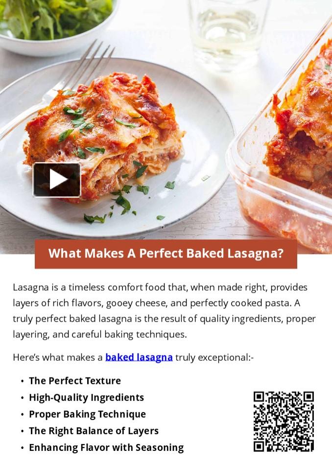 PPT – What Makes A Perfect Baked Lasagna? PowerPoint presentation ...