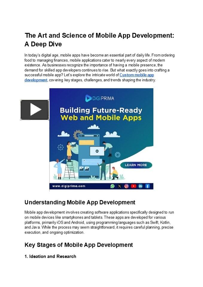 PPT – The Art and Science of Mobile App Development: A Deep Dive ...