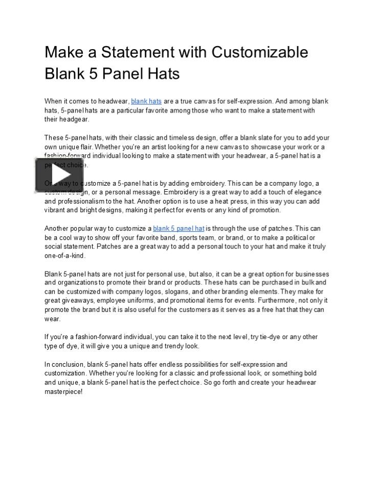 PPT – Make a Statement with Customizable Blank 5 Panel Hats PowerPoint ...