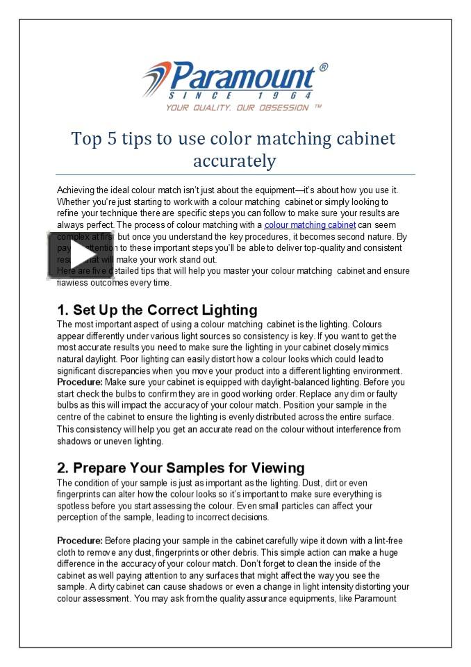 PPT – Top 5 tips to use color matching cabinet accurately PowerPoint ...