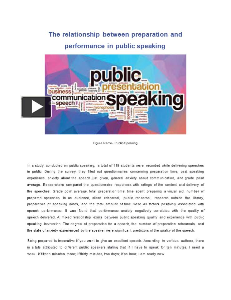 PPT – The relationship between preparation and performance in public ...