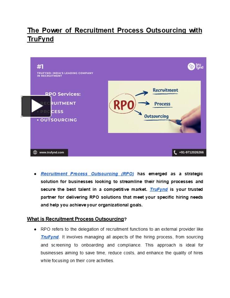 PPT – The Power of Recruitment Process Outsourcing with TruFynd ...