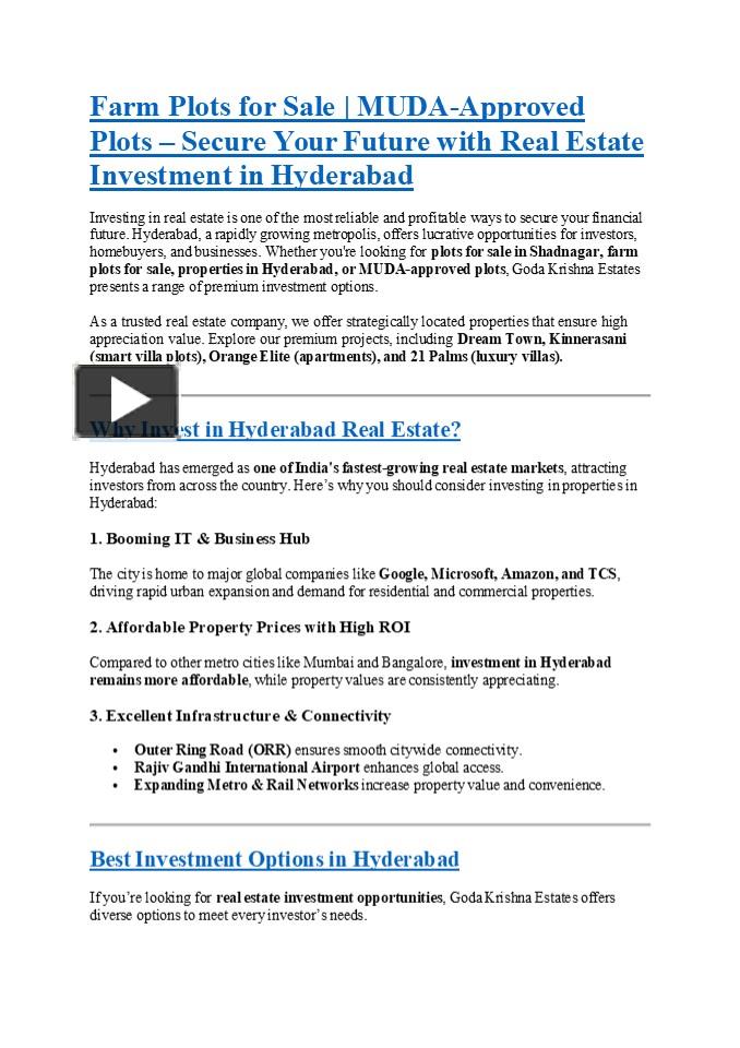 PPT – farm plots for sale,Muda Approved Plots PowerPoint presentation ...