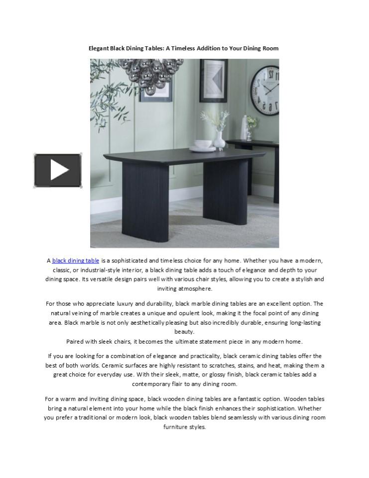 PPT – Stylish Black Dining Tables: Perfect for Modern Homes PowerPoint ...
