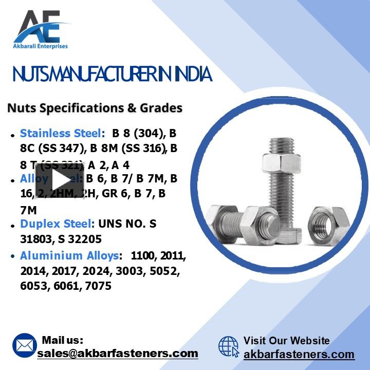PPT – Nuts | Stud bolts | Anchor bolts | Hex bolts PowerPoint ...
