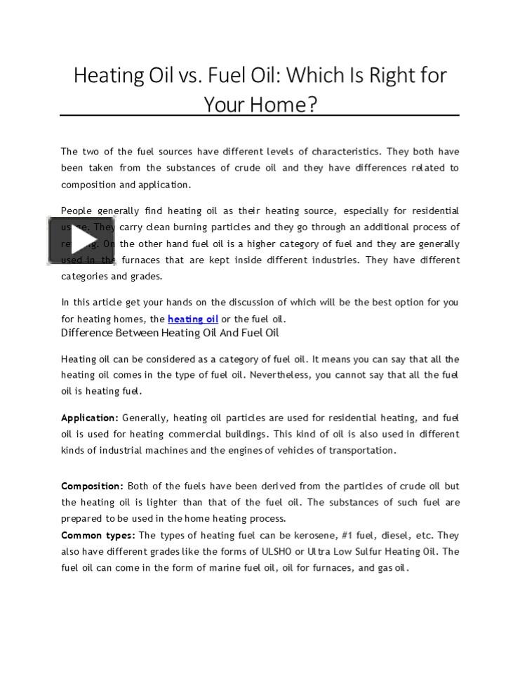 Heating Oil vs. Fuel Oil: Which Is Right for Your Home? presentation ...