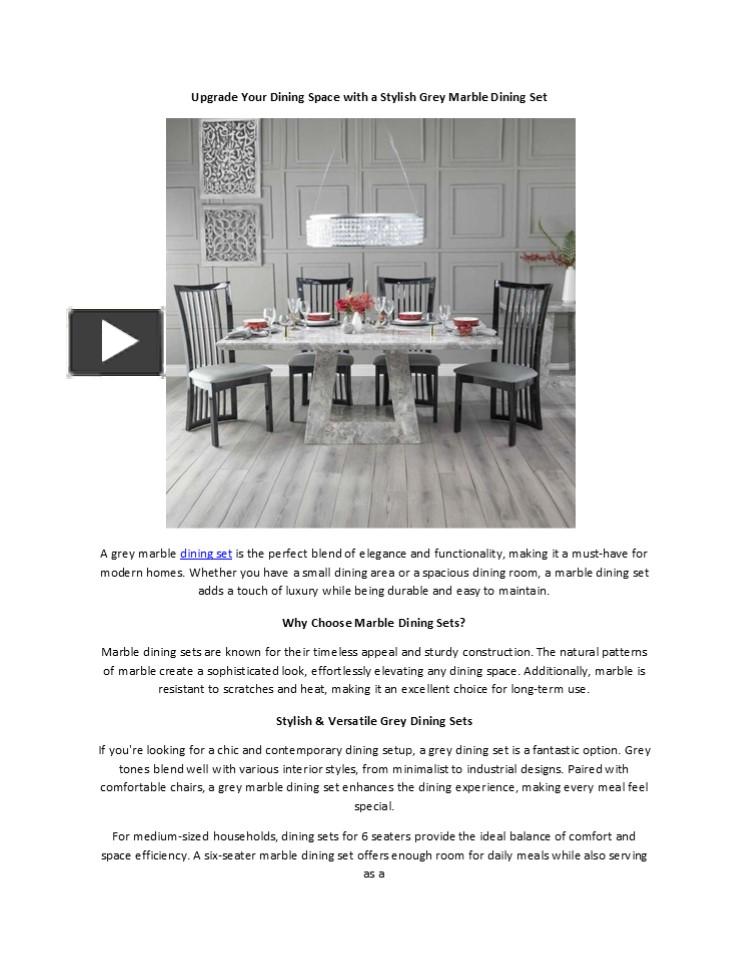 PPT – Transform Your Dining Room with a Grey Marble Dining Set ...