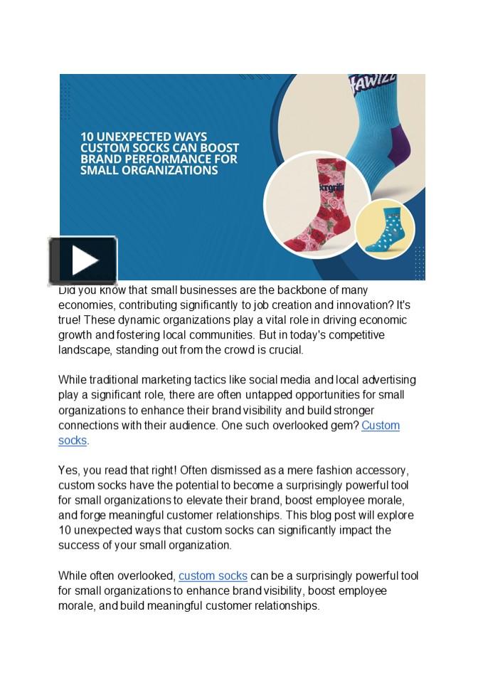 PPT – 10 Unexpected Ways Custom Socks Can Boost Brand Performance for ...
