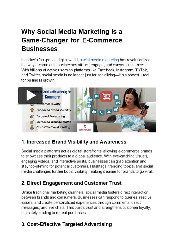 PPT – Why Social Media Marketing is a Game-Changer for E-Commerce ...