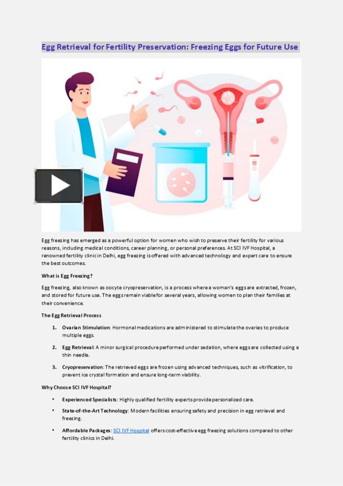 Egg Retrieval for Fertility Preservation: Freezing Eggs for Future Use ...