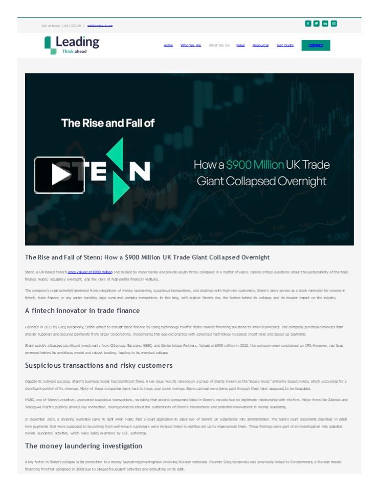 PPT – The Rise and Fall of Stenn: How a $900 Million UK Trade Giant ...