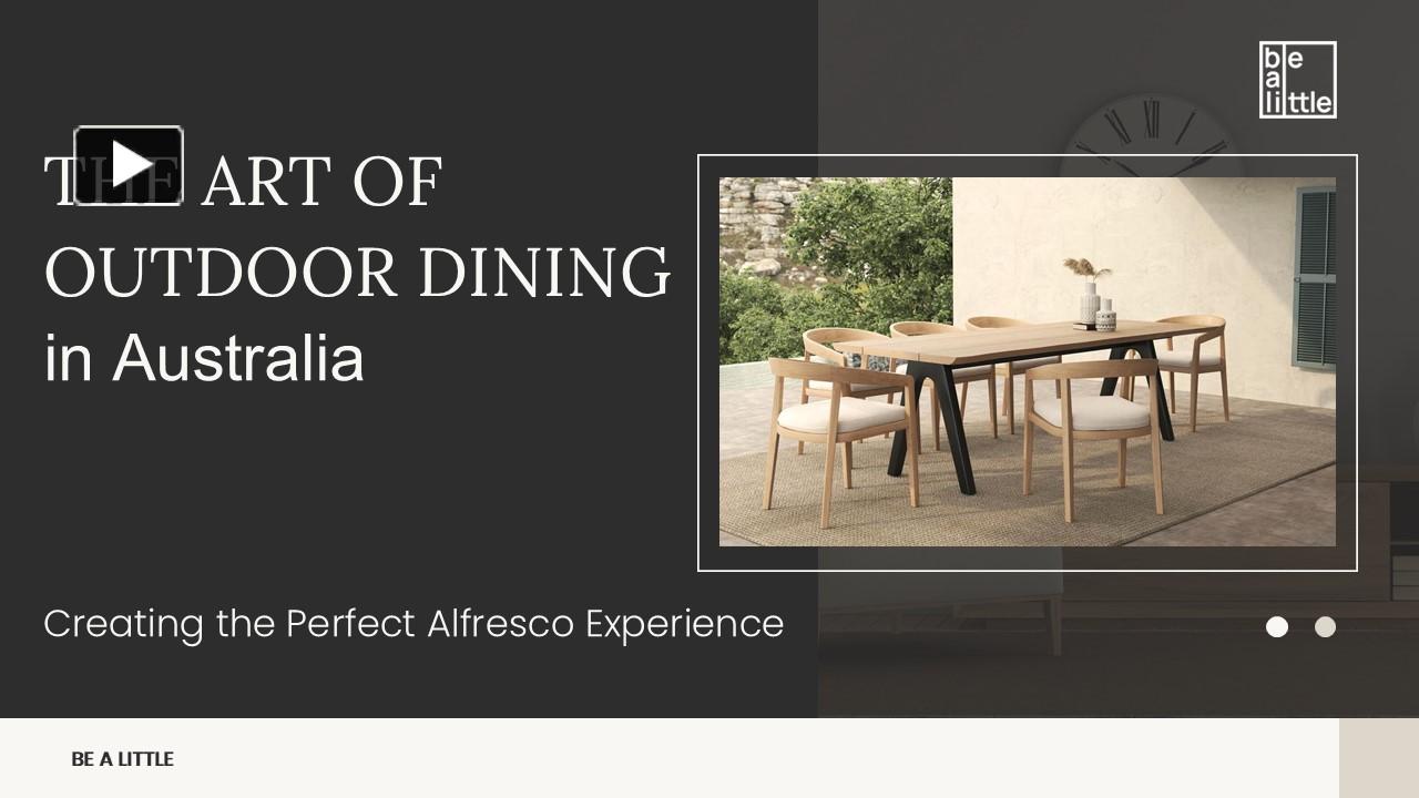 PPT – The Art Of Outdoor Dining PowerPoint presentation | free to ...