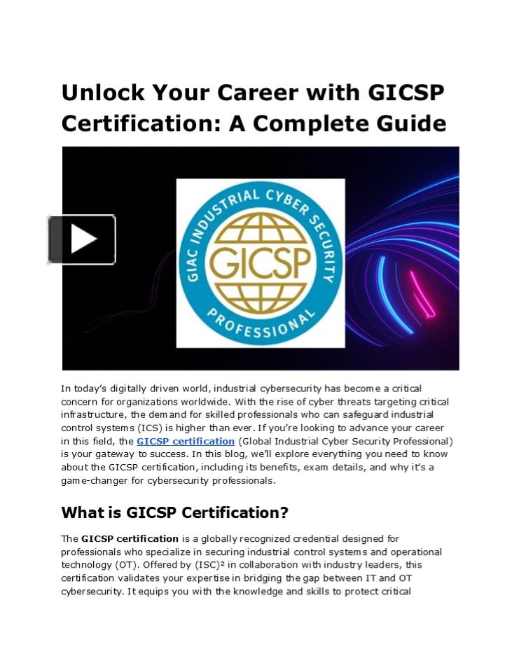 PPT – Unlock Cybersecurity Expertise with GICSP Certification ...