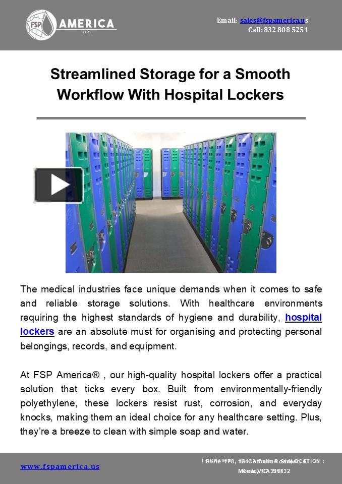PPT – Streamlined Storage for a Smooth Workflow With Hospital Lockers ...