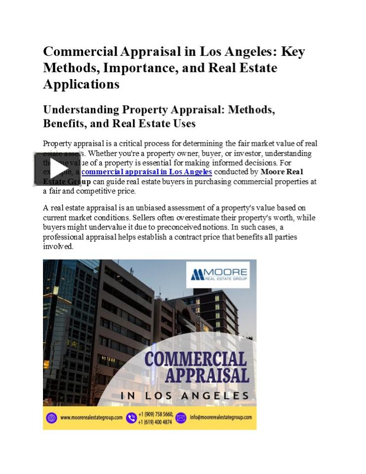 PPT – Commercial Appraisal in Los Angeles: Key Methods, Importance, and ...