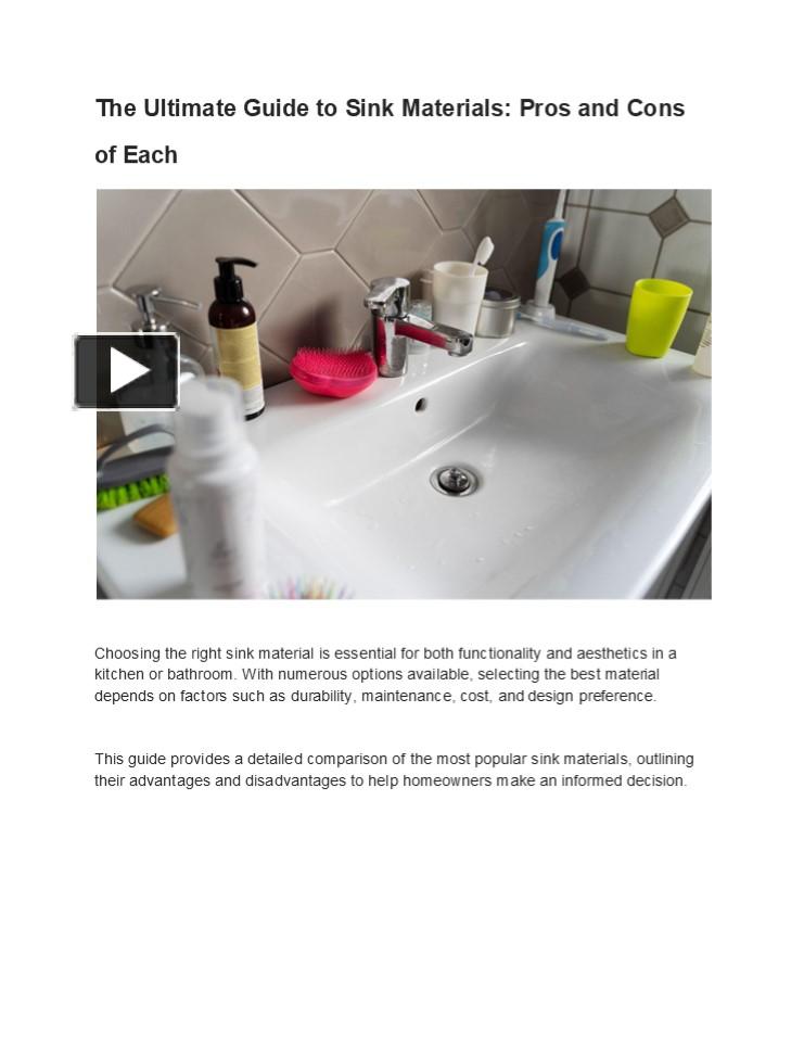PPT – The Ultimate Guide to Sink Materials: Pros and Cons of Each ...