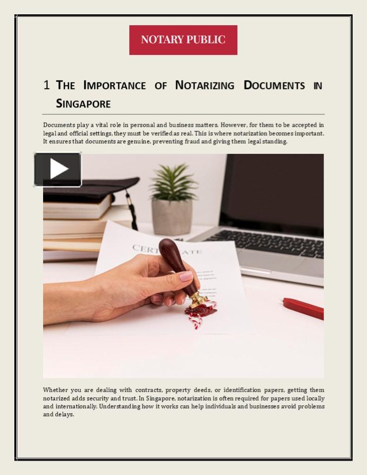 The Importance of Notarizing Documents in Singapore presentation | free ...