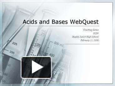Acids and Bases WebQuest presentation | free to view