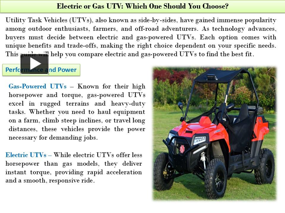PPT – Electric or Gas UTV: Which One Should You Choose? PowerPoint ...