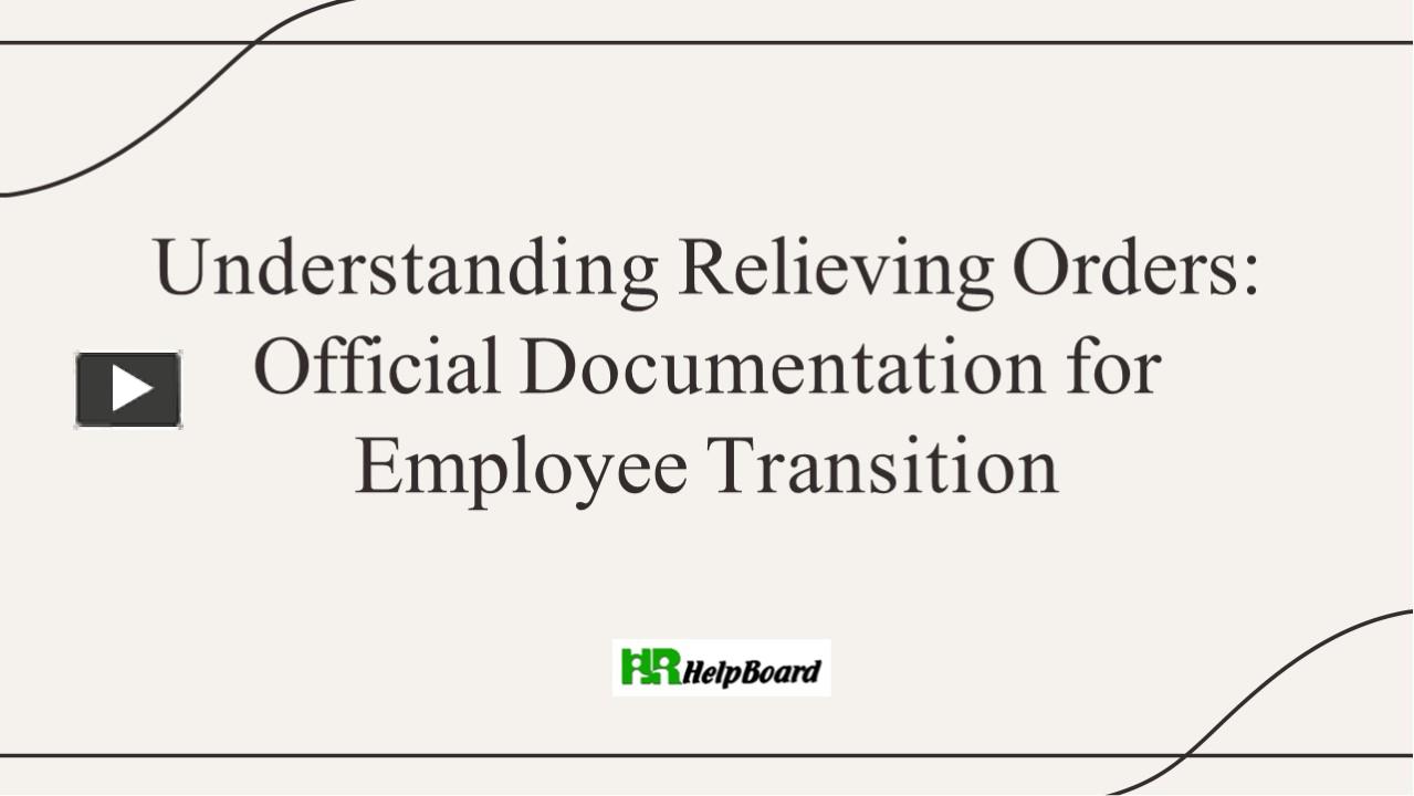 PPT – , Relieving Order Sample,Relieving Order for Resigned Employee ...