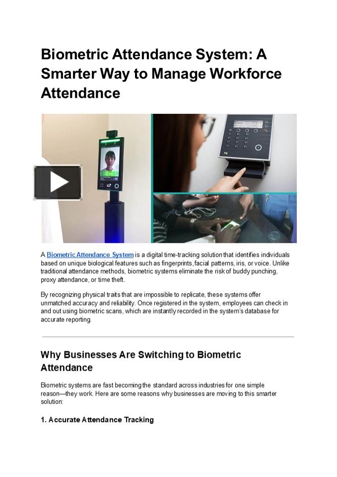PPT – Biometric Attendance System: A Smarter Way to Manage Workforce ...