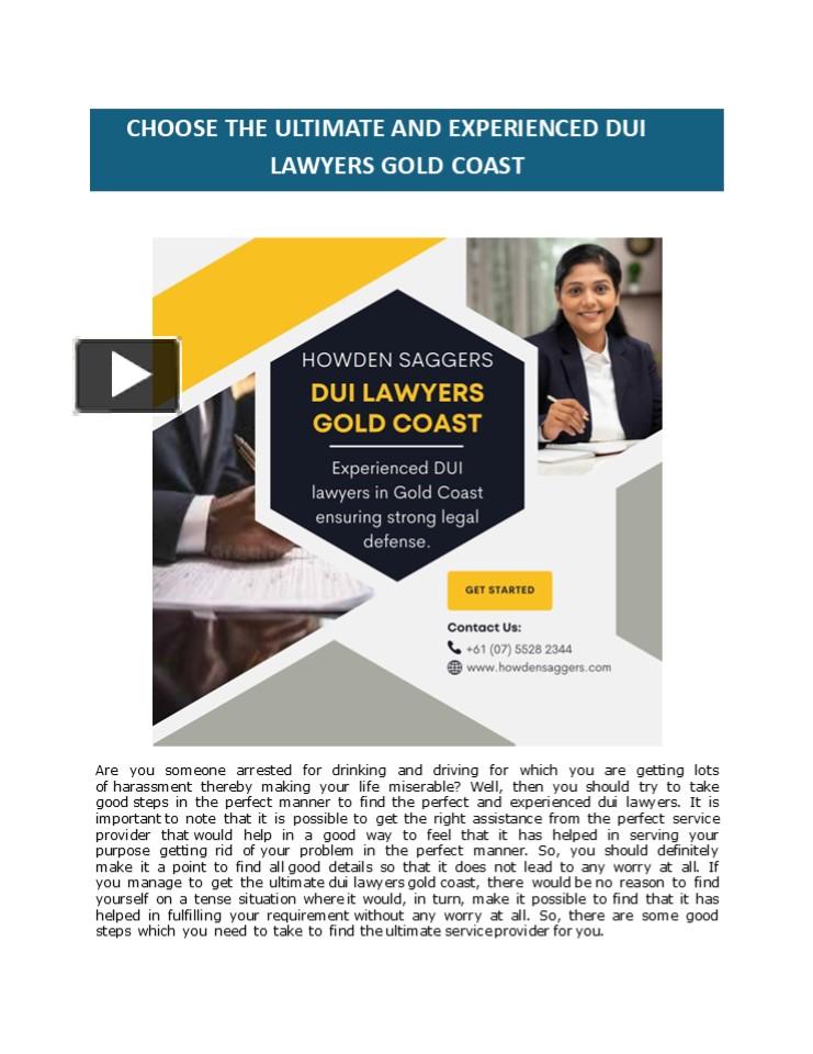 PPT – Choose the ultimate and experienced dui lawyers gold coast ...