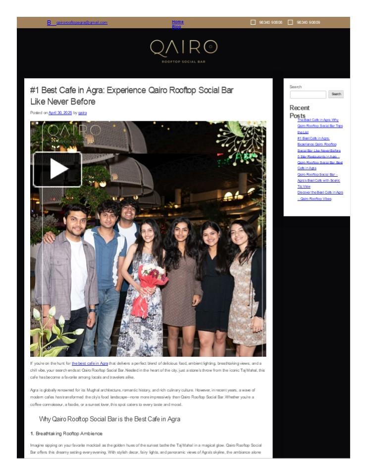 PPT – Best Cafe In Agra - Qairo Agra PowerPoint presentation | free to ...