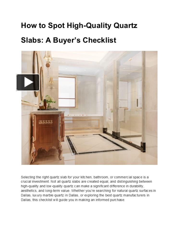 PPT – How to Spot High-Quality Quartz Slabs: A Buyer’s Checklist ...