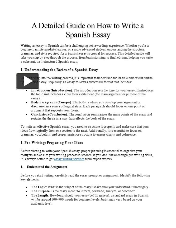 PPT – A Detailed Guide on How to Write a Spanish Essay PowerPoint ...