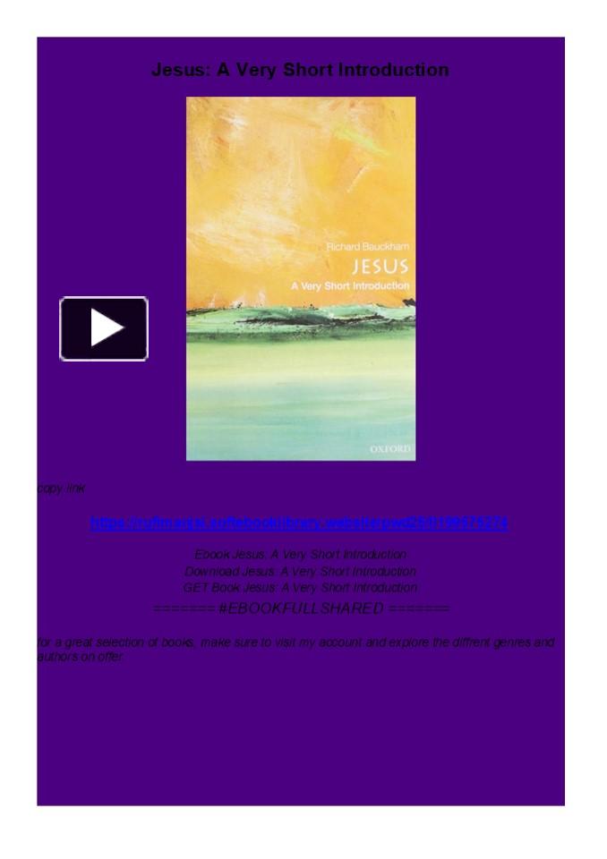 PPT – PDF READ ONLINE Jesus: A Very Short Introduction PowerPoint ...