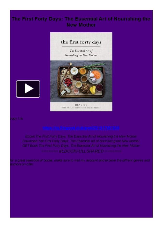 PPT – PDF The First Forty Days: The Essential Art of Nourishing the New ...
