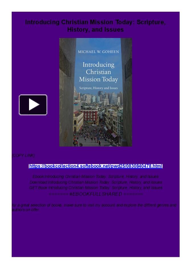 PPT – Pdf (read online) Introducing Christian Mission Today: Scripture ...
